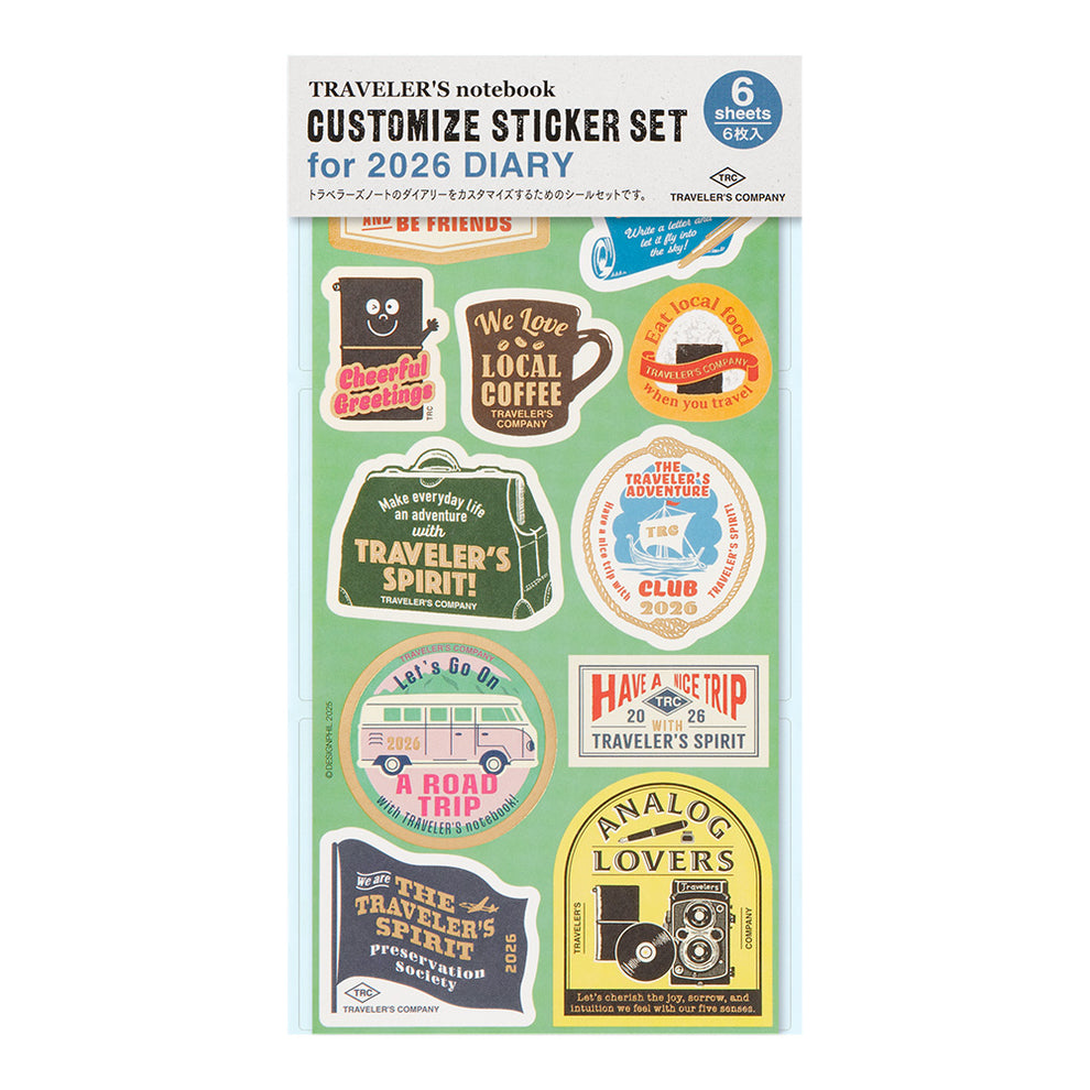 (PRE-ORDER) Traveler's Notebook Customized Sticker Set for Diary 2026 ...